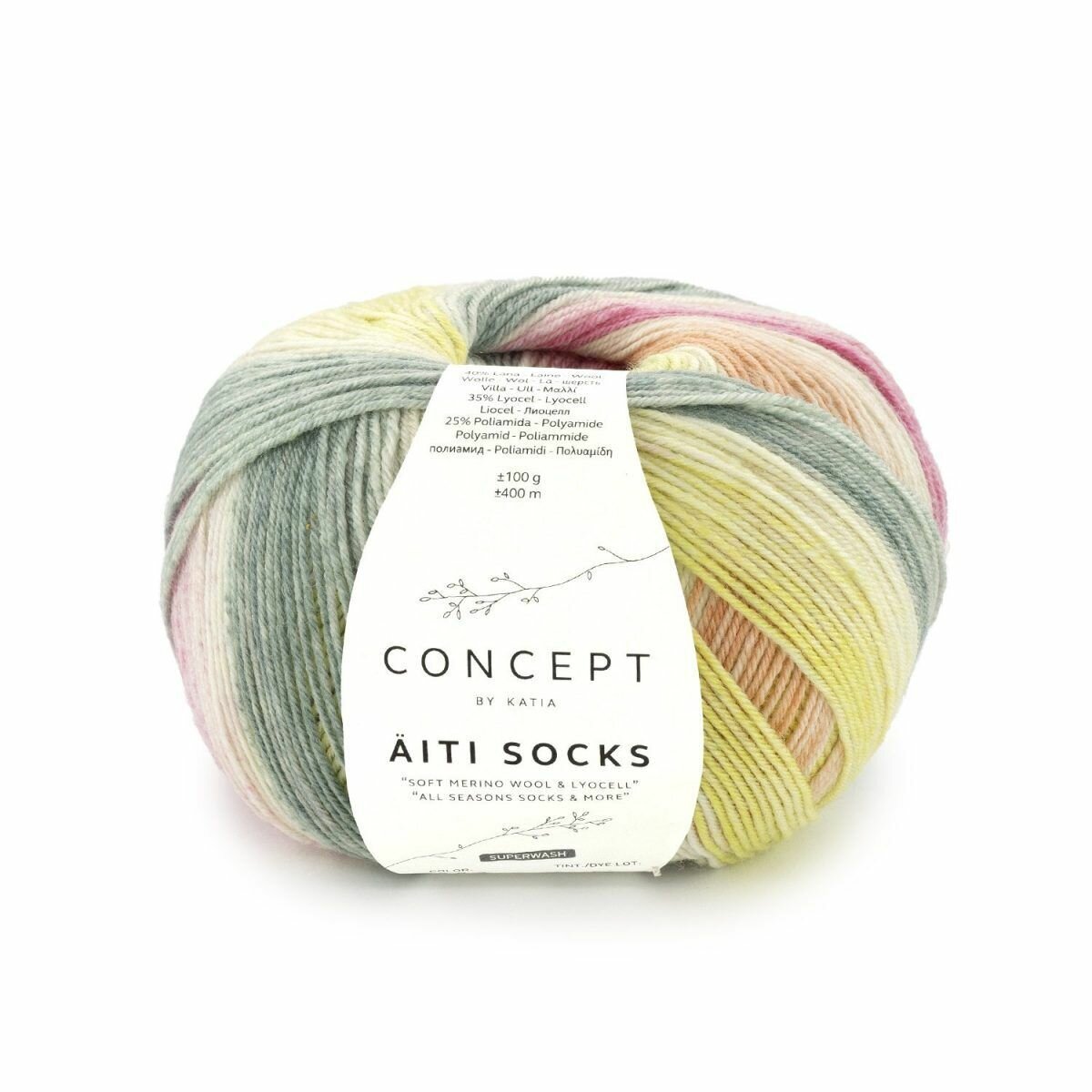 Носочная пряжа Katia Aiti Socks&More (202) 1 моток 100 г/400 м