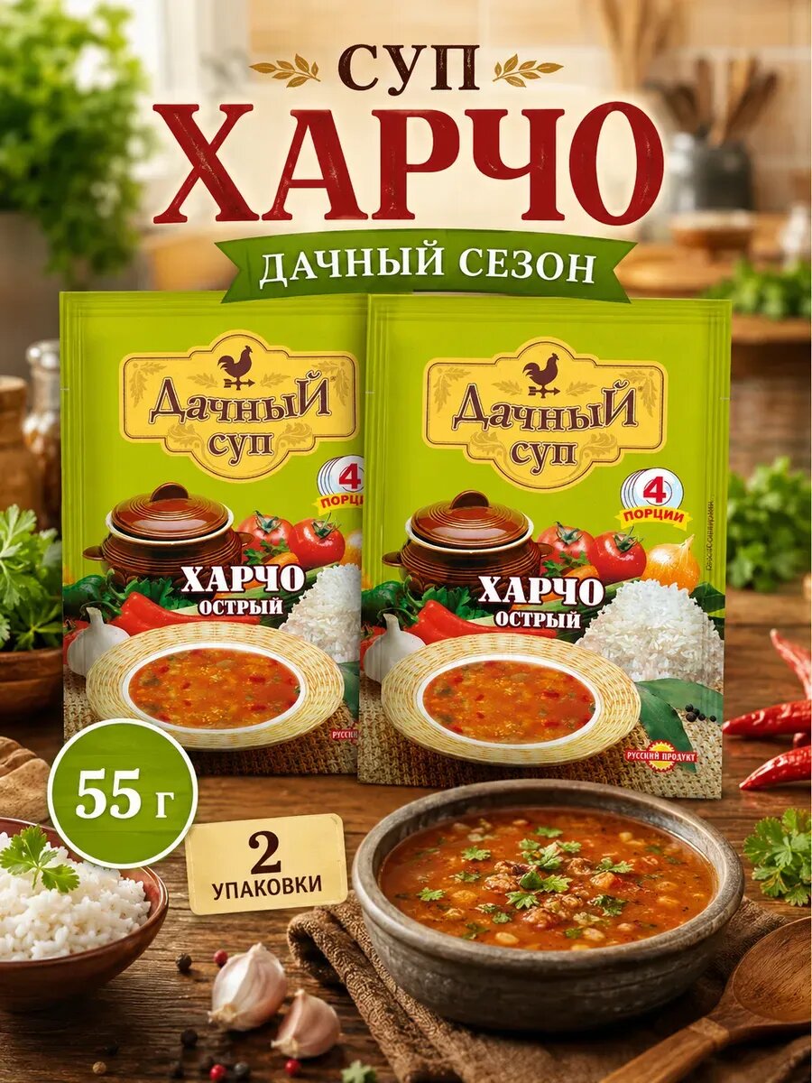 Суп харчо Дачный сезон острый 2 шт по 55 г