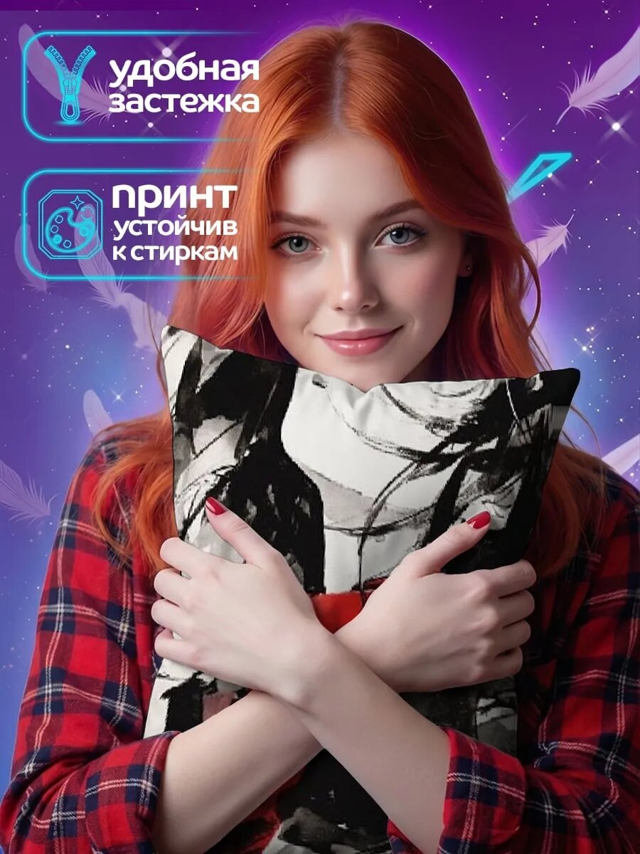 Подушка дакимакура Девушка с шарфом — фото 1