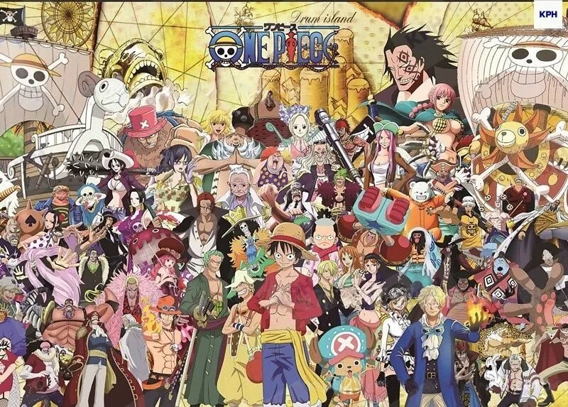 Пазл на 1000 деталей 70 50 см, One Piece, все персонажи, аниме пазл