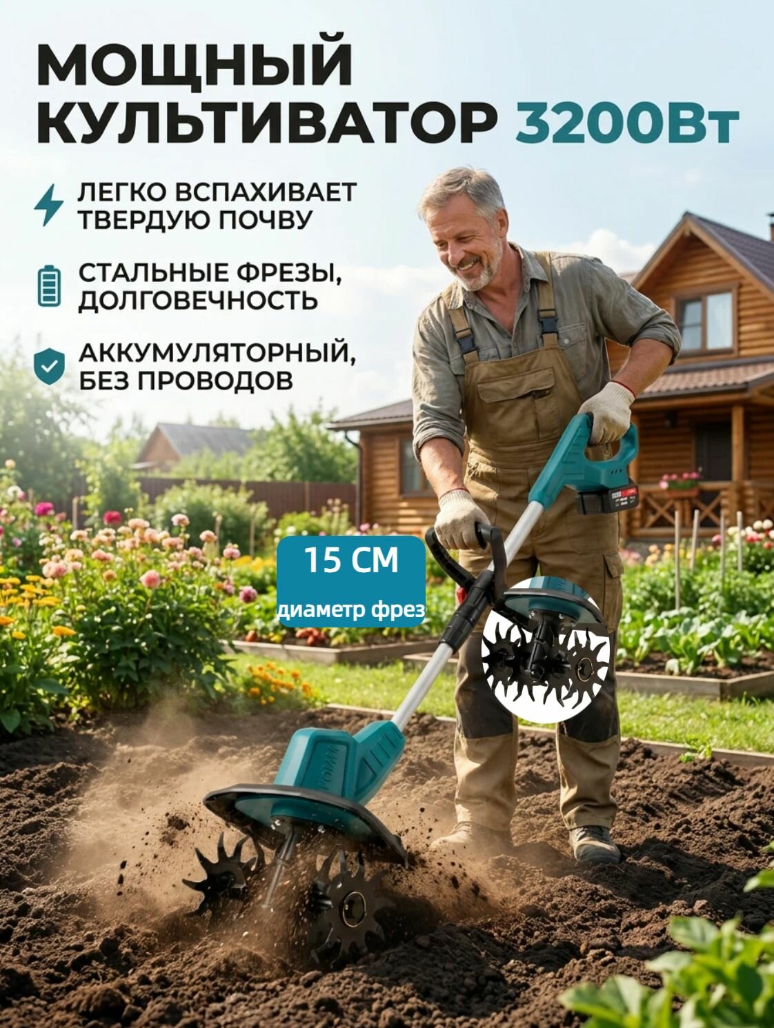 Газонокосилка аккумуляторная