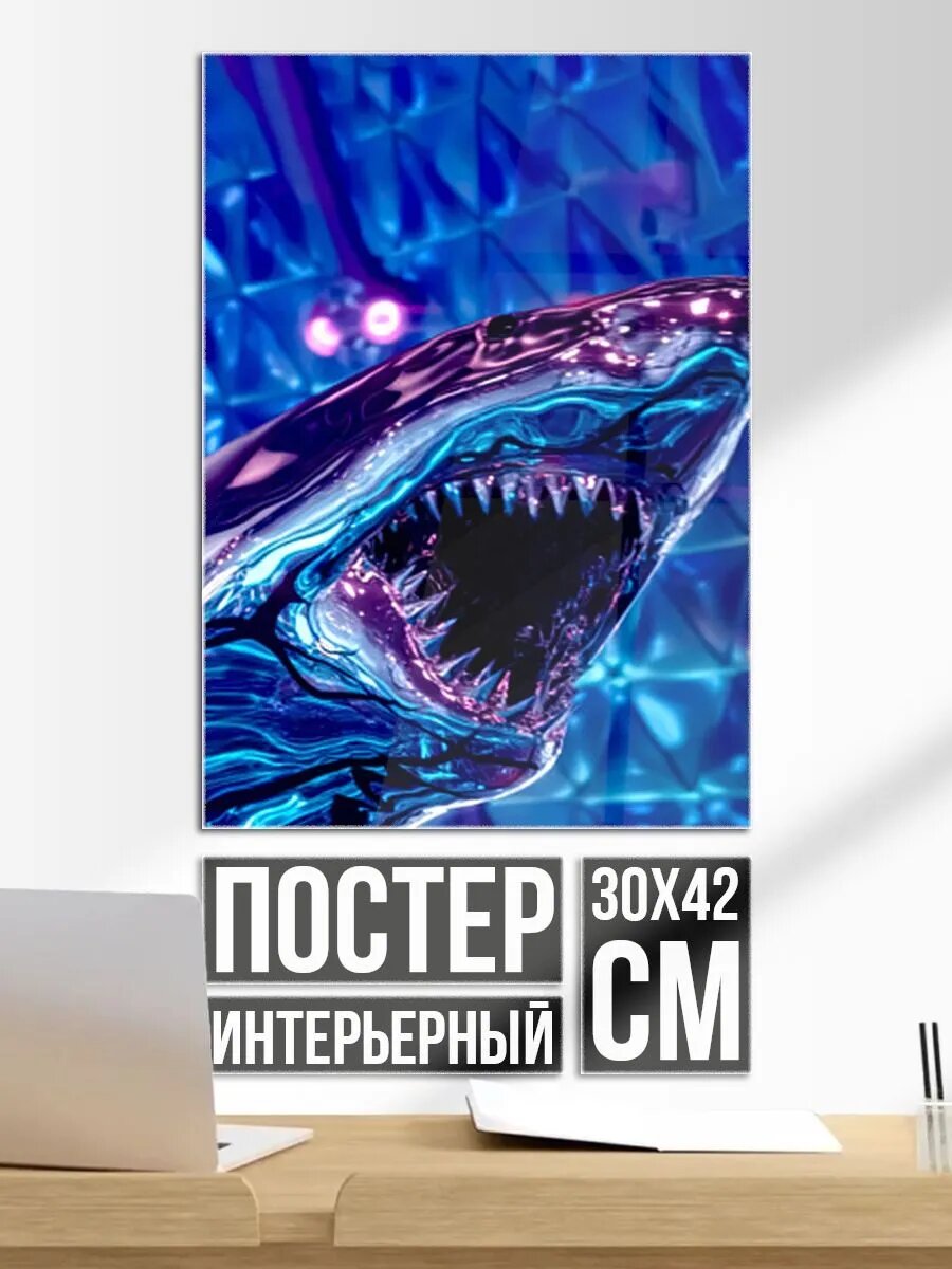 Постер на стену Фиолетовая акула