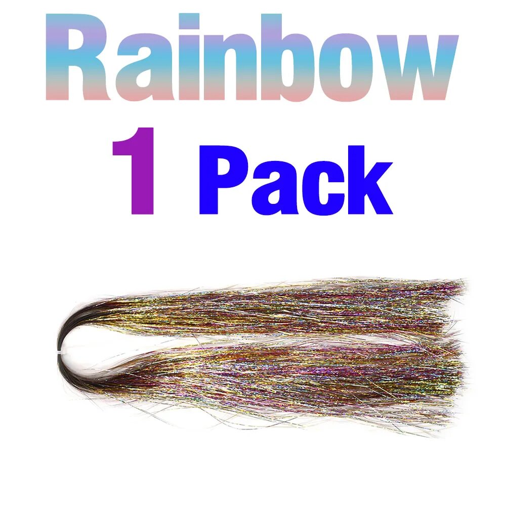 Набор для вязания мушек MNFT - черный и радужный блеск Rainbow