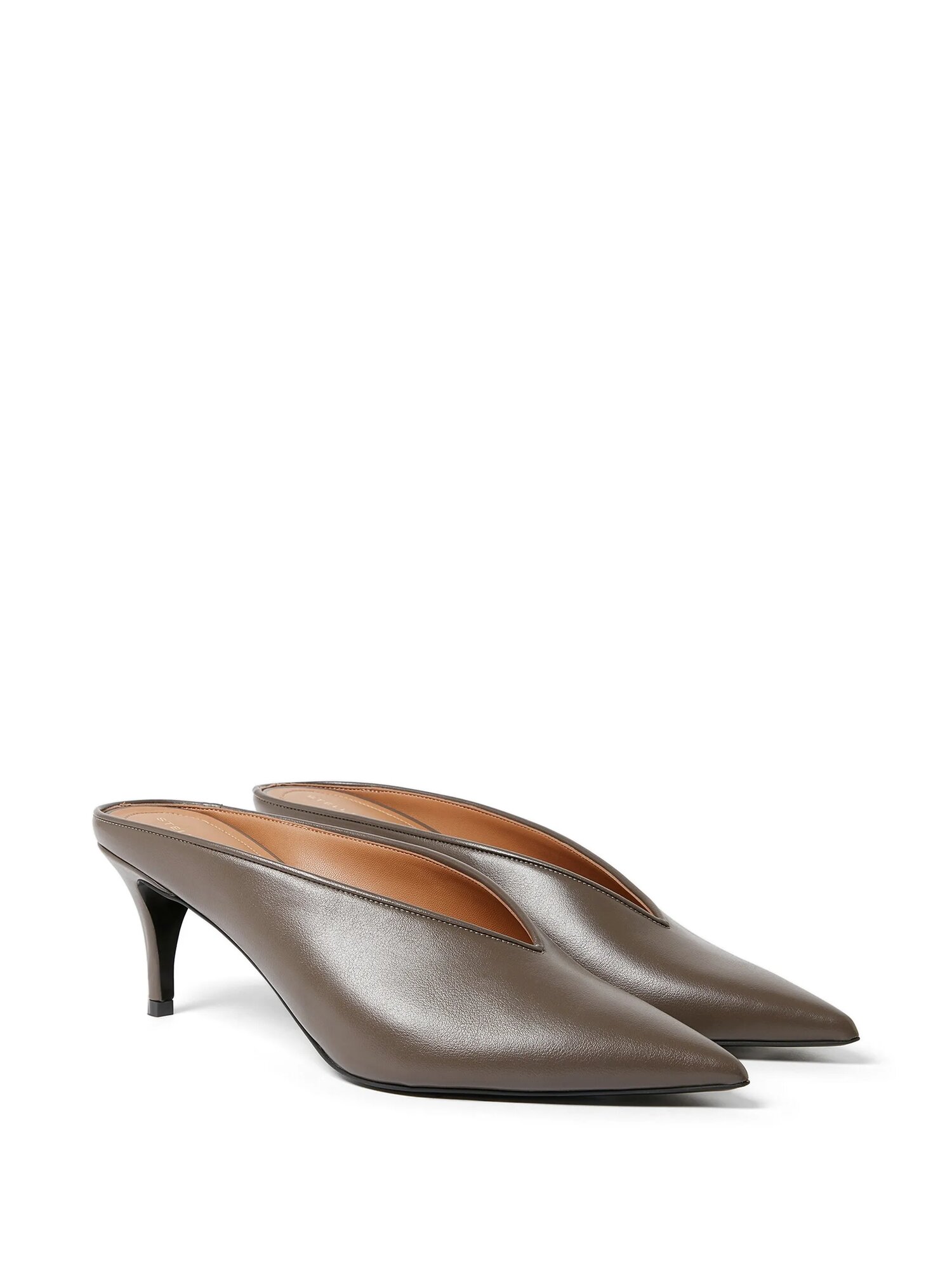 Мюли Stella McCartney Pointed-toe V-cut mules, размер 40, brown — фото 1