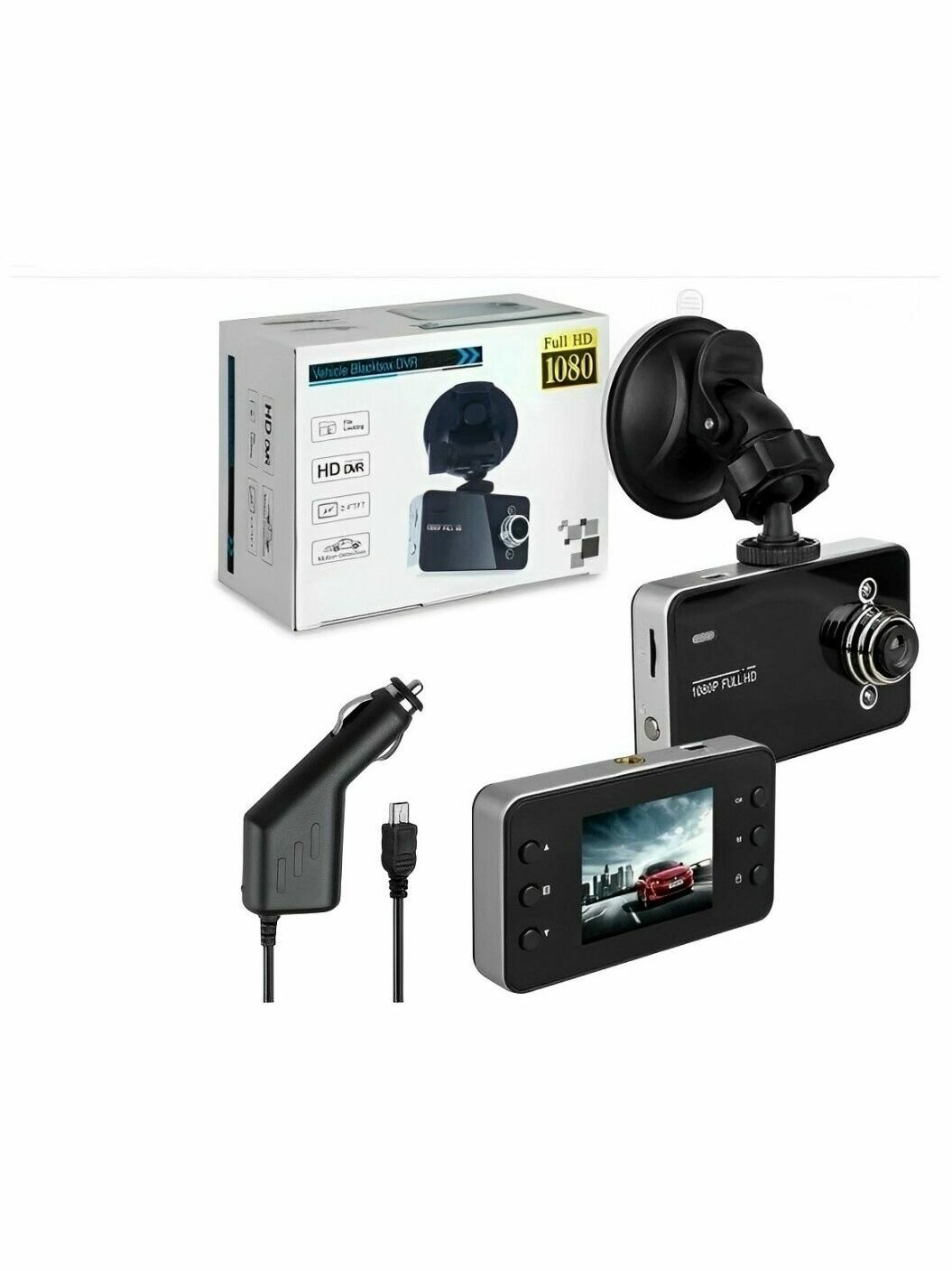 Видеорегистратор / Автомобильный видеорегистратор / DVR Full HD 1080 / черный