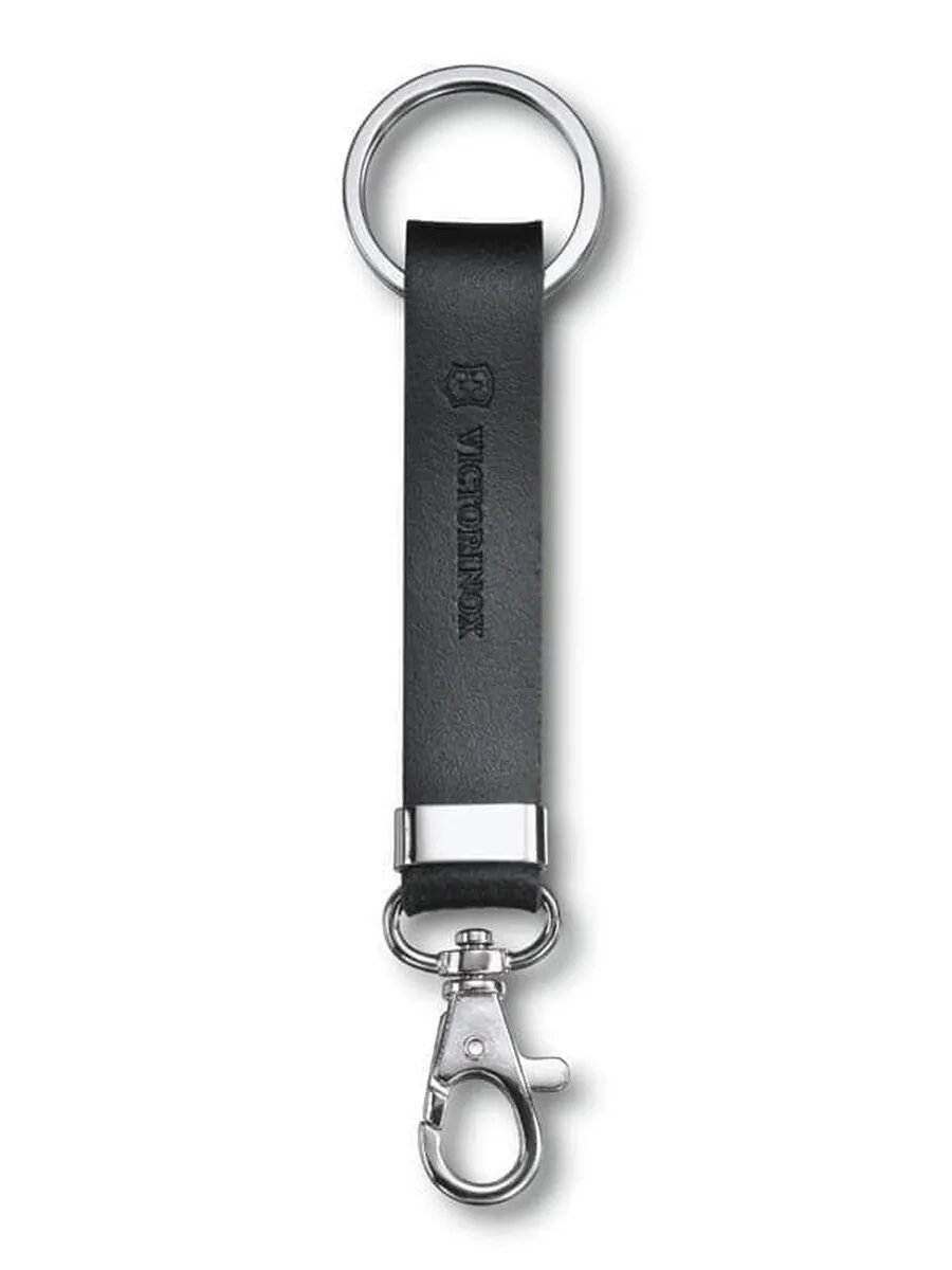 Подвеска кожаная черная Victorinox с карабином для ключей