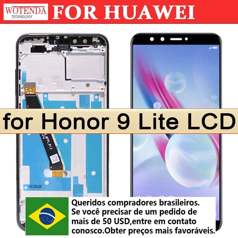 Высококачественный дисплей IPS 5,65 дюйма для Huawei Honor 9 Lite LLD-L31, ЖК-дисплей, Blue No Frame