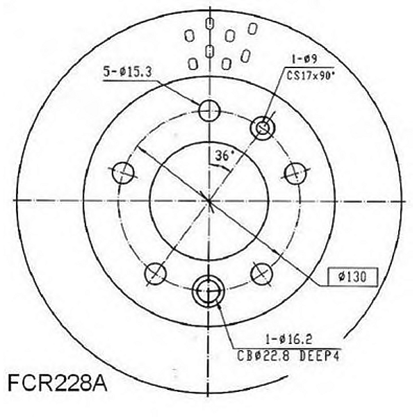 BERAL BCR228A (03000240002 / 2D0615301A / 2D0615301B) диск тормозной передн. моста 276 / 130x22 / 85 5n вентилир.