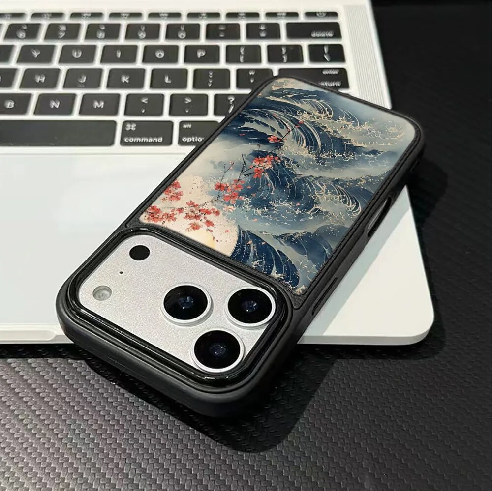 Чехол для телефона с китайской живописью тушью в стиле волн для iPhone 17, 17 Air, 15, 14, 13, 12, 11, 16 Plus, 16 Pro Max, противоударный, мягкий чехол-футляр