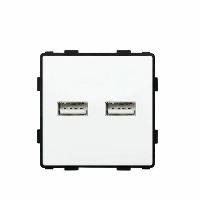 Механизм розетки (без рамки) 2Usb АА, 5В 3.1 А, цвет белый