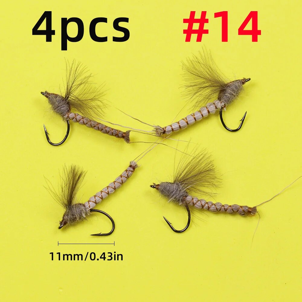 Wifreo Мушки для нахлыста Mayfly CDC 4 шт. #10 #12 #14