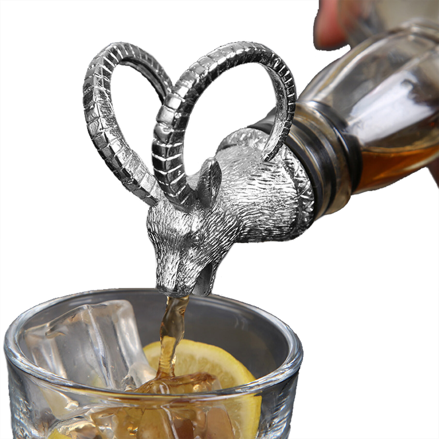 Wine Pourer Aerator Metal Animal Whiskey Pourer Bottle Stopper with Silicone Rubber, цвет: Черный 1# / Черный 2# / Черный 3# / Черный 4# / Черный 5# / Золотой 1# / Золотой 2# / Золотой 3# / Золотой 4# / Золотой 5# / Серебряный 1# / Серебряный 2# /