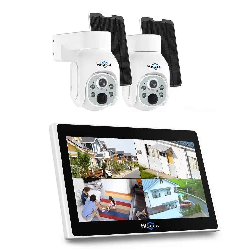Комплект камер видеонаблюдения Hiseeu 10CH NVR CCTV 4MP WiFi PTZ Соляная IP-камера Система безопасности P2P Наружная беспроводная система наблюдения