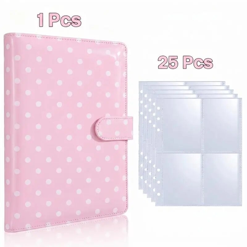 Фотоальбом Kpop A5 полиуретан 25 листов Розовый, Pink dots -25pages