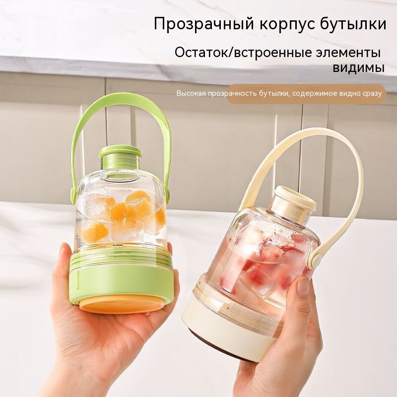 Летний холодный стакан, универсальный комплект 2 в 1: дорожный стакан и силиконовая форма для льда, зеленый