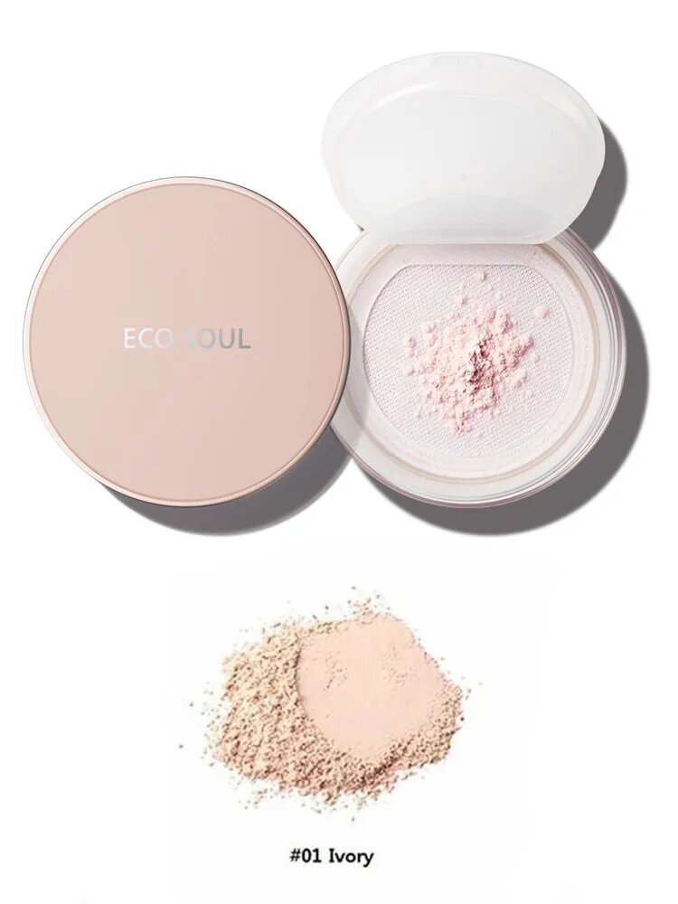 The Saem Лёгкая рассыпчатая пудра 10г Eco Soul Bounce Powder, оттенок 01. Ivory