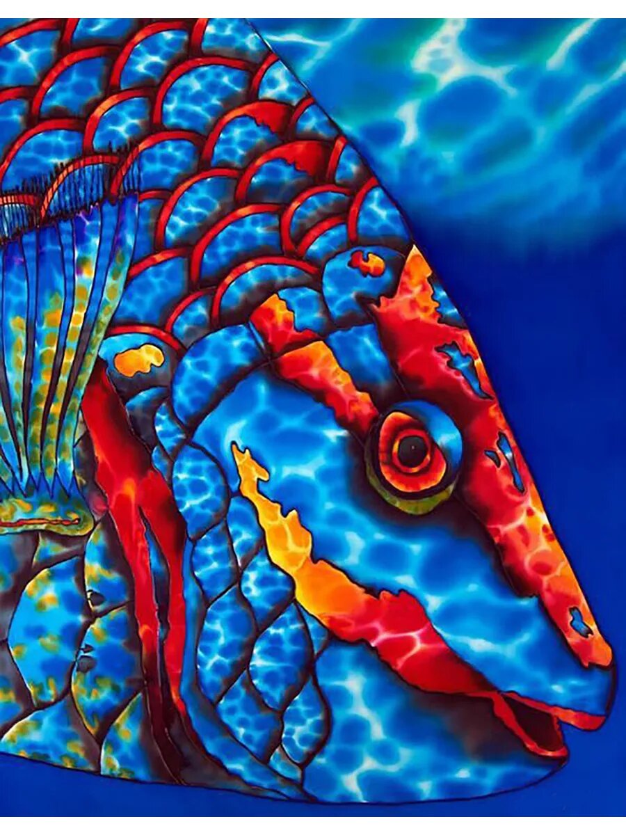 Картина по номера 40х50 Рыба-попугай