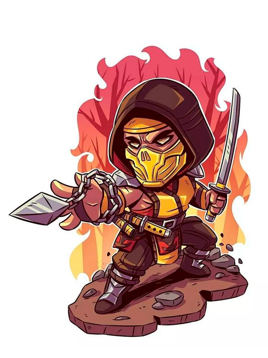 Картина по номерам на холсте 40х50 Mortal Kombat