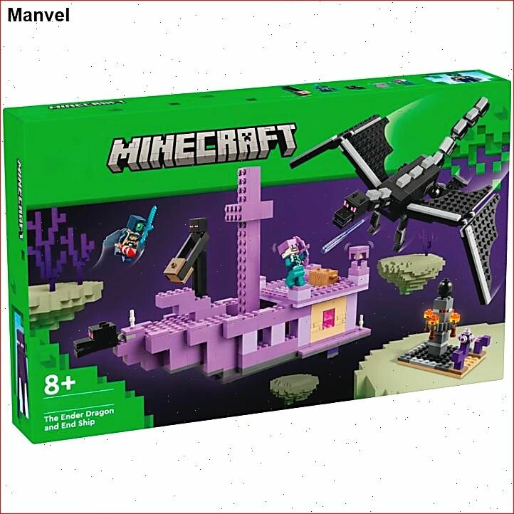 Конструктор Эндер-Дракон и Корабль Края из Minecraft 21264 657 разноцветных деталей для детей от 6 лет