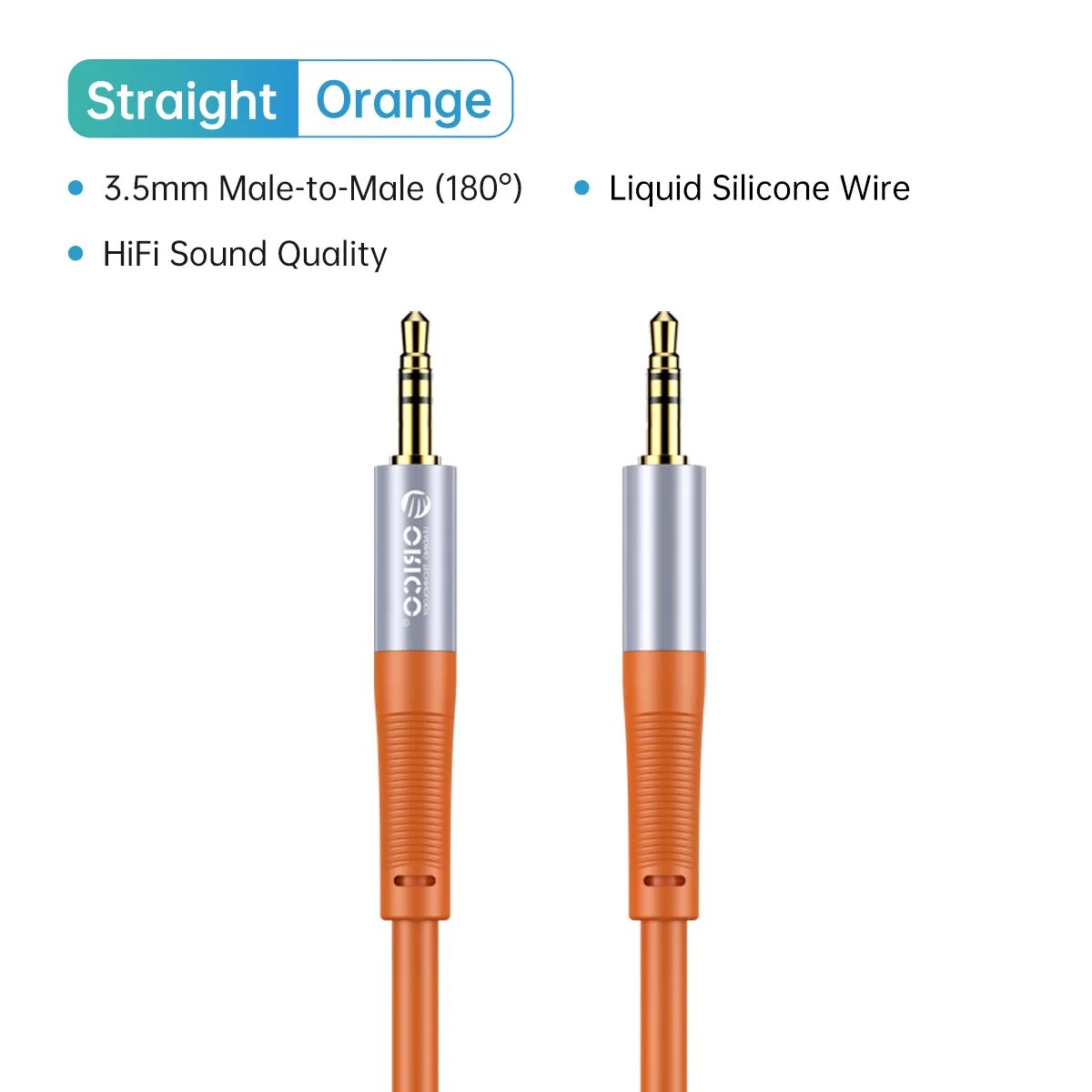 Аудиокабель ORICO 3,5 мм Hi-Fi Orange Aluminum, 5m