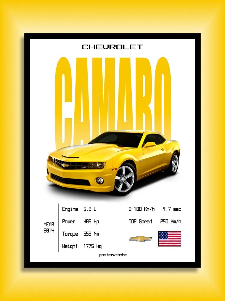Автомобильный постер Chevrolet Camaro ZL1 1LE