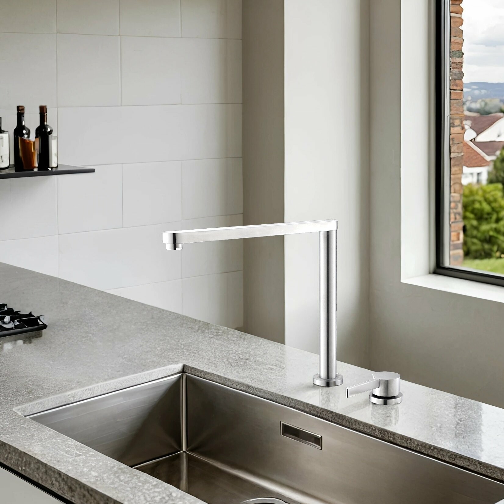 Смеситель для кухни K52S, Кухня/Kitchen, нержавеющая сталь, ESKO
