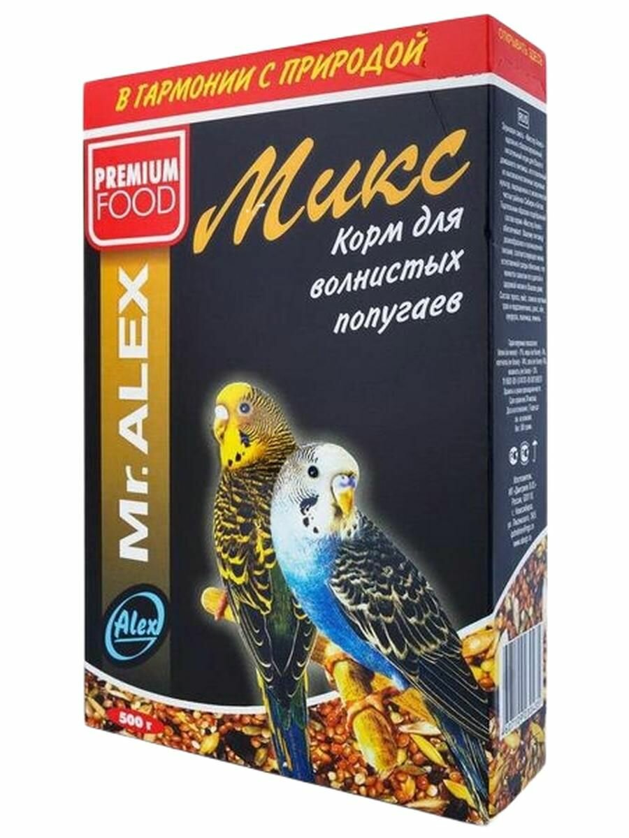 Мистер алекс Корм для волнистых попугаев Микс 500г