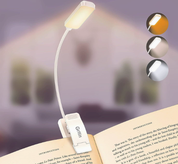 Glocusent, Лампа для чтения на прищепке, Фонарик для книги, USB-светильник, Подсветка, Светильник, Ночник, Мини