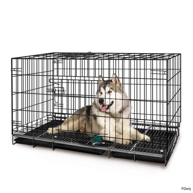 Большая клетка для собак 120x75x80 см черная