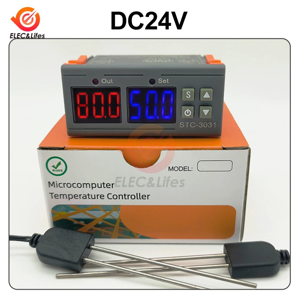 STC-3031 AC110-220V Контроллер влажности Модуль датчика влажности почвы DC 12 В 24 В Тестер влажности почвы для садовых растений сельского хозяйства