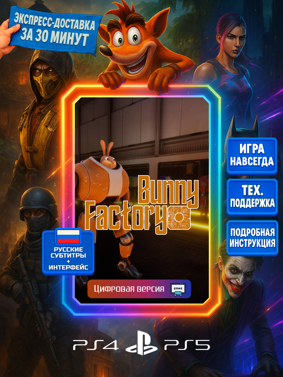 Bunny Factory PS4/PS5 | Моментальная доставка | Русские субтитры и интерфейс | Семейные