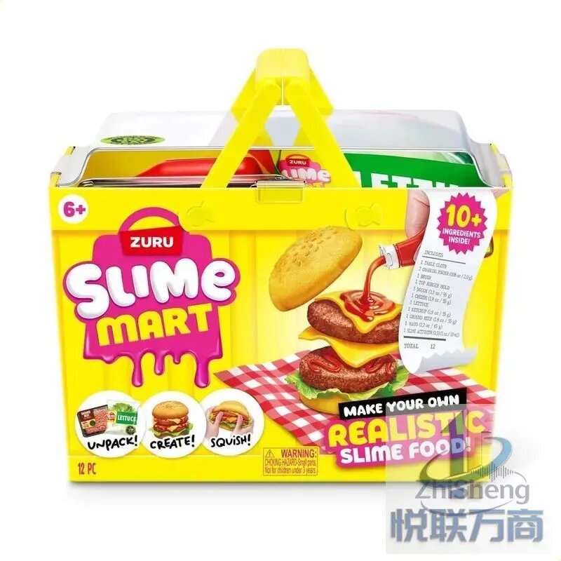 Набор для творчества Zuru Slime Mart: Маленькая корзина с бургером, игрушки для создания слаймов своими руками
