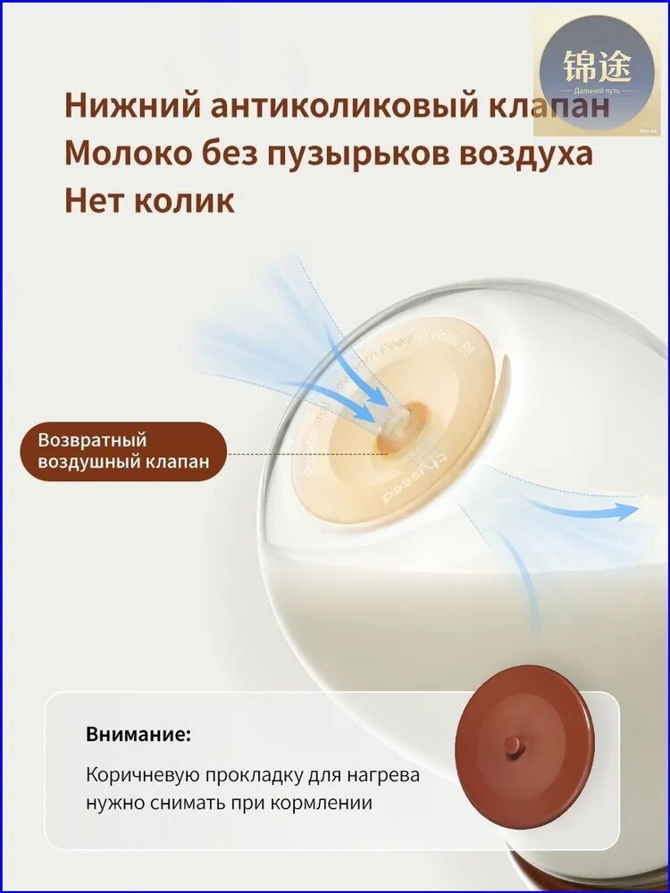 Thyseed Премиум бутыль для кормлений, 160 мл, стекло, антиколиковый клапан, 0-1 мес — фото 1
