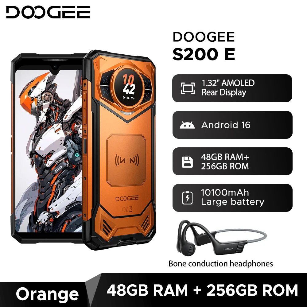Мировая премьера: защищенный смартфон DOOGEE S200E 5G с Оранжевый, Оранжевый, VIP Edition Orange