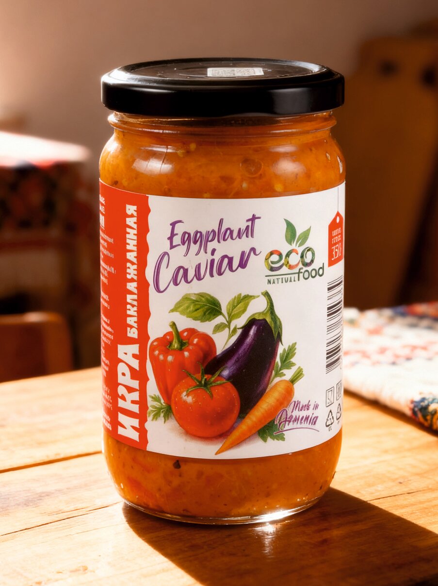 Икра баклажанная , 350 грамм , ECOFOOD ( Армения )