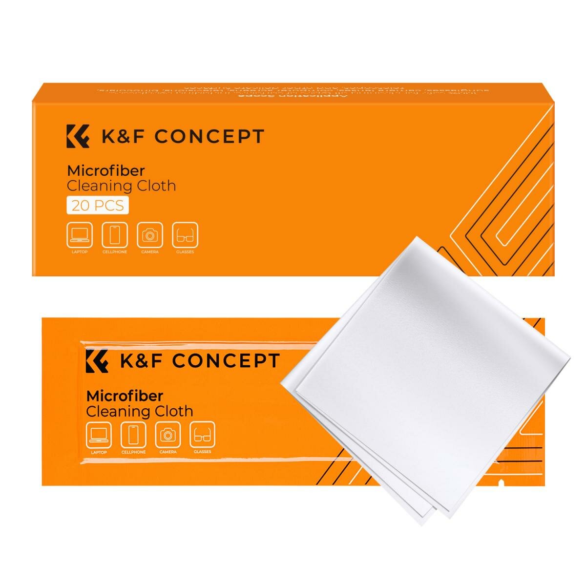 Салфетки из микрофибры K&F Concept 1615, 15х15 см, 20 шт. в упаковке