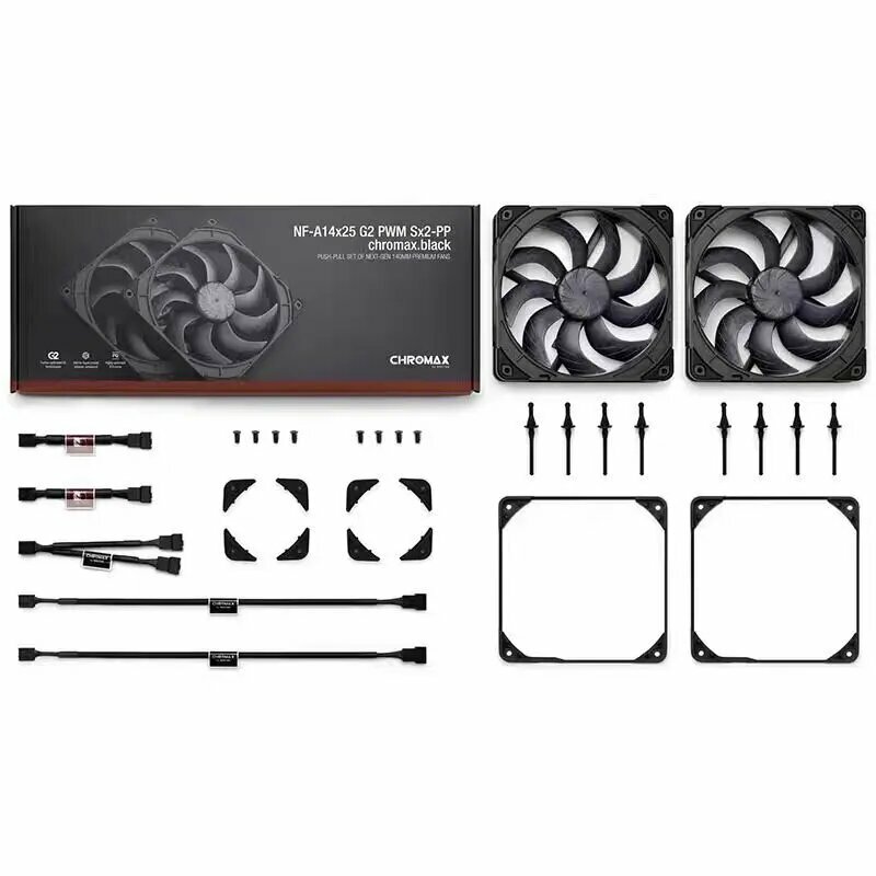 Noctua вентилятор NF-A14x25 G2 PWM Sx2-PP, черный матовый