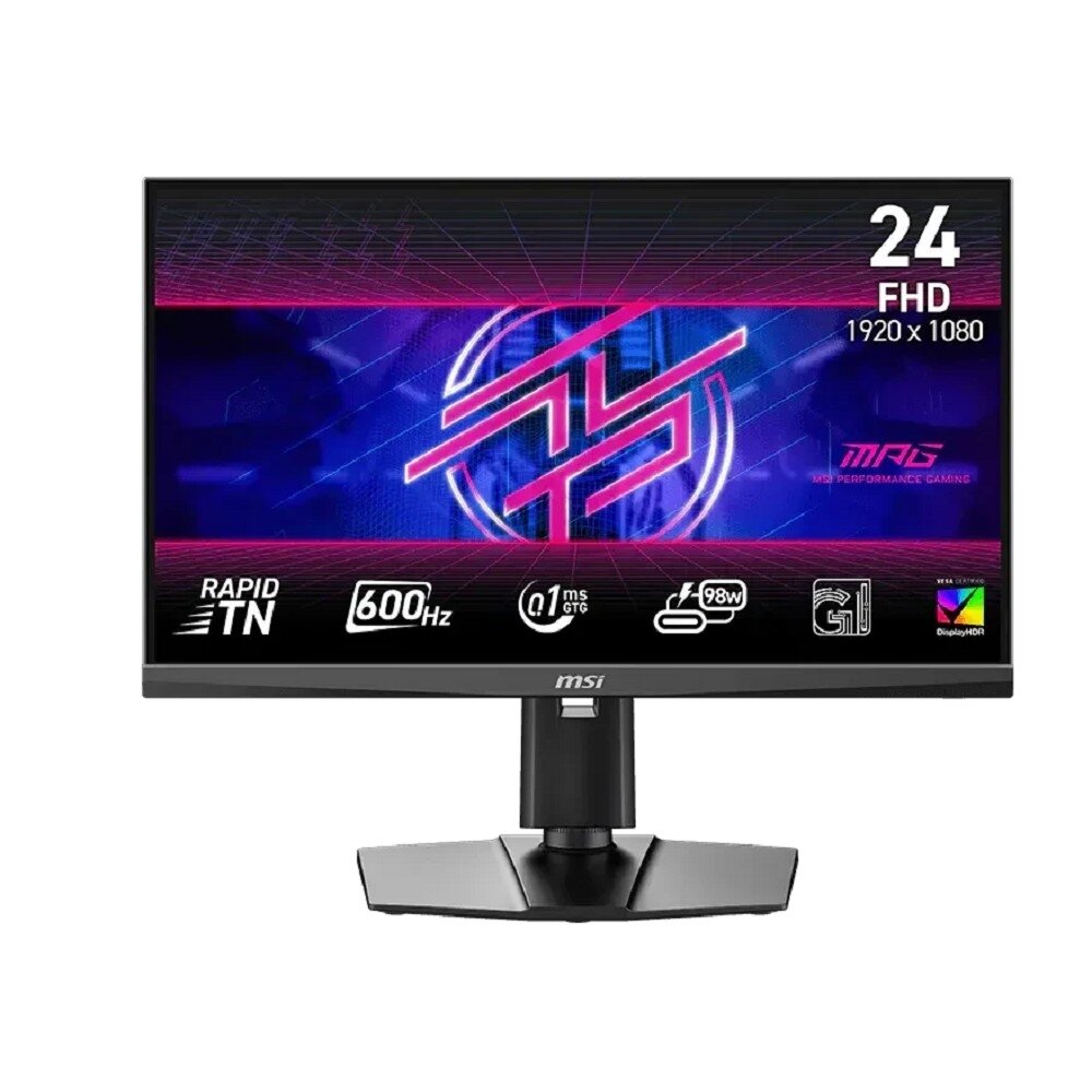 Монитор MSI MPG 24,1" 244F 242R X60N Black TN 1920x1080 600Hz 0.1ms 350cd(HDR 500cd peak) 2xHDMI DisplayPort 3xUSB USB-C(98W) Tilt Swiv HAS Pivot Internal Vesa