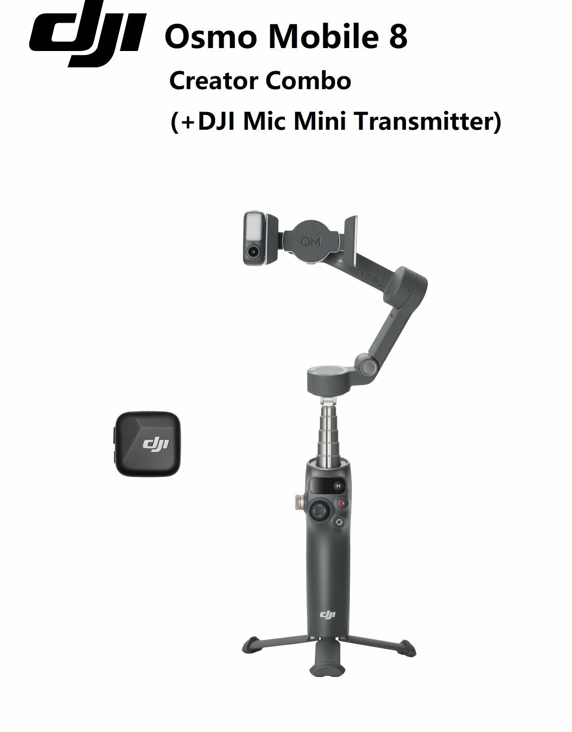 Стабилизатор DJI Osmo Mobile 8, Creator Combo, 3-х осевая стабилизация, ActiveTrack 7.0, AI, с черный DJI Mic Mini 1tx