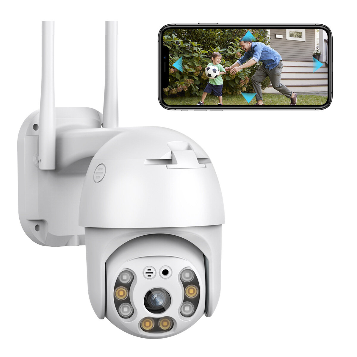 2MP WiFi PTZ Камера C6 V380 с Полноцветным Ночным Видением для Домашней Безопасности и Дистанционного Мониторинга