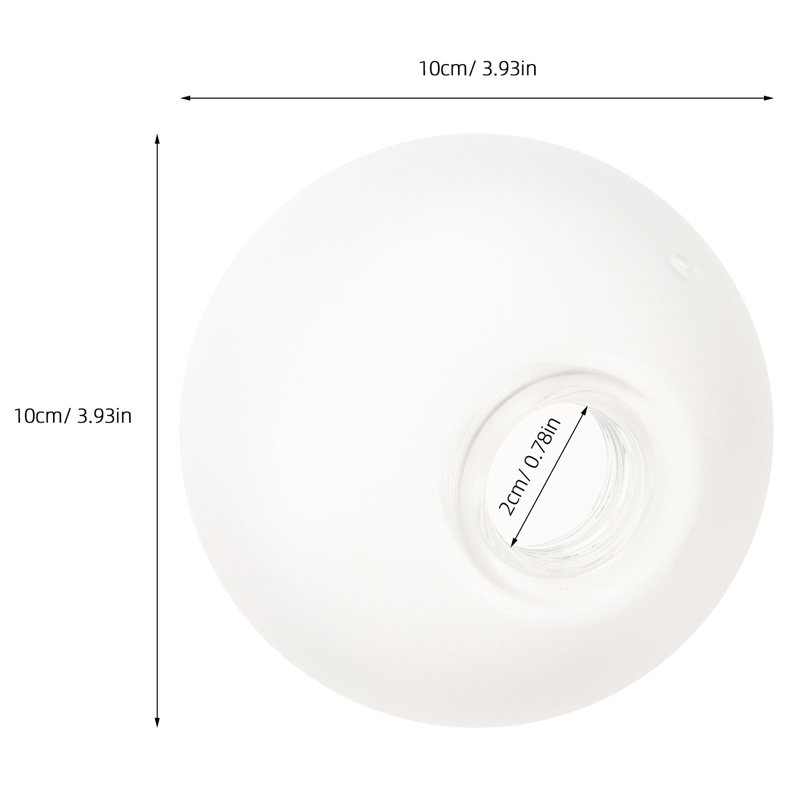 Стеклянный Абажур Для Люстры В Форме Шара Белый 10.00X10.00X10.00Cm