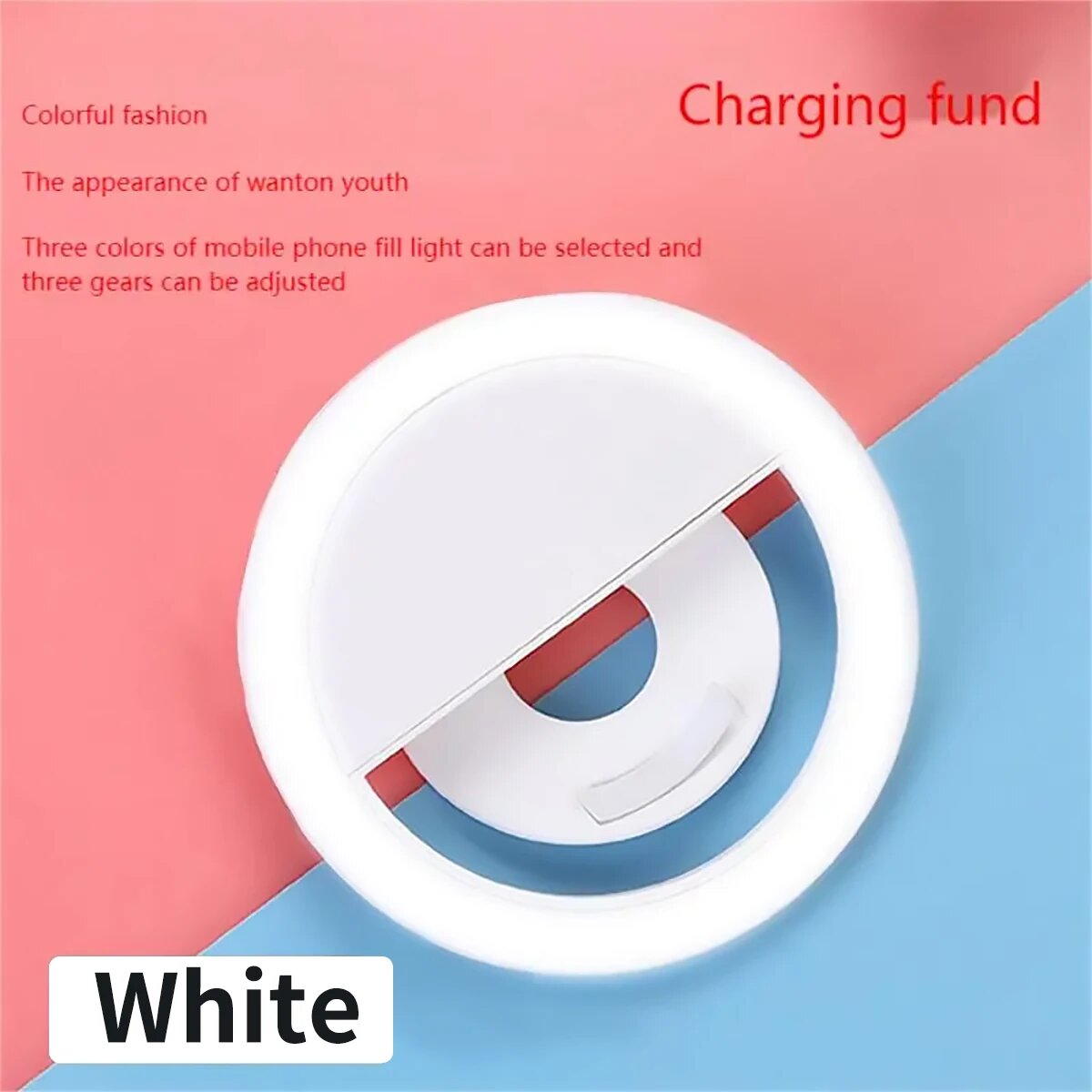 Мини кольцо свет для селфи White