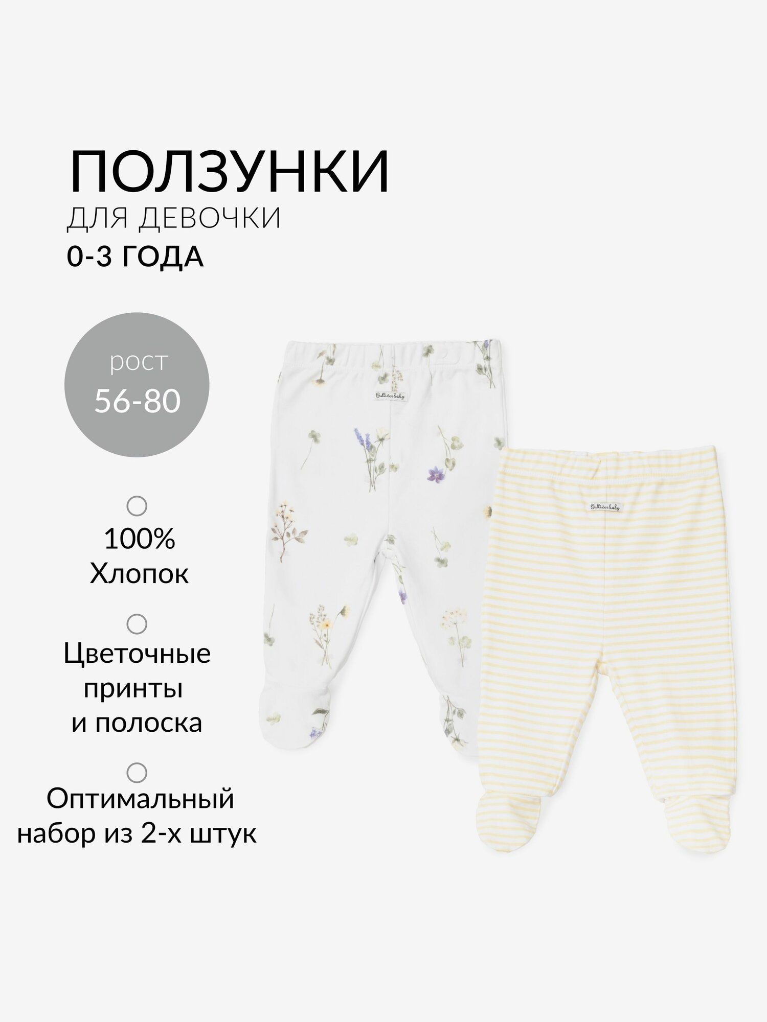 Ползунки, комплект из 2 шт.