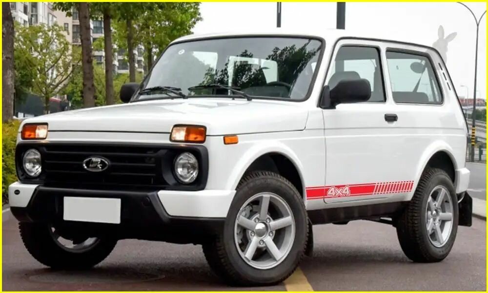 Наклейки на автомобиль NIVA 4x4 (Нива - наклейки на авто Нива Легенд на ДВА борта - тюнинг Niva