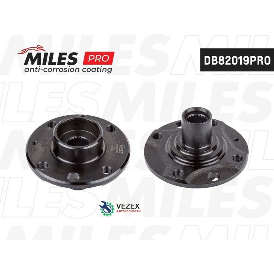 MILES DB82019PRO Ступица колеса (серия PRO с антикоррозийным покрытием) DAEWOO NEXIA/LANOS передняя 13R (идент. 22, внутренние зубцы) DB82019PRO
