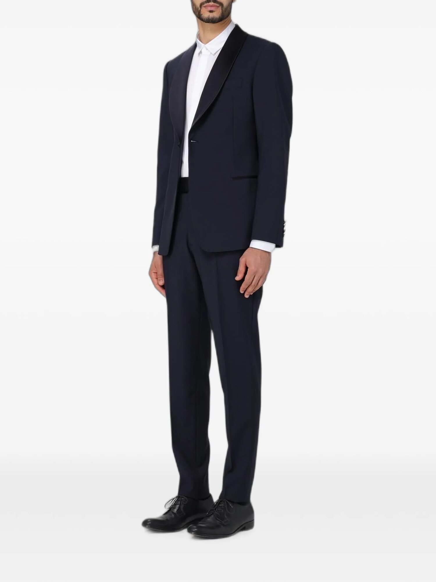 Комбинезон EMPORIO ARMANI Single-breasted virgin wool suit, размер 48, blue — фото 1