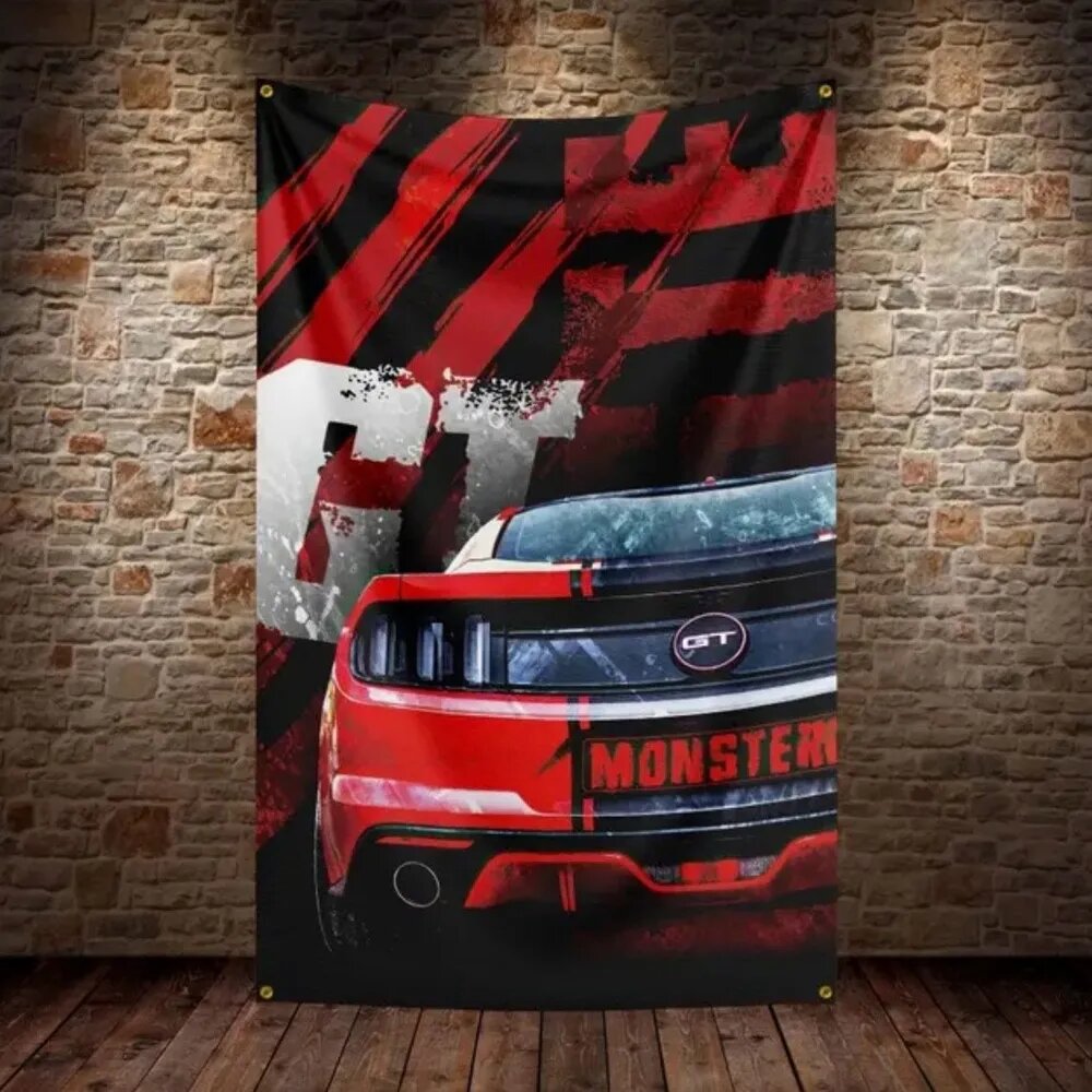 Флаг плакат баннер Ford Mustang Форд Мустанг