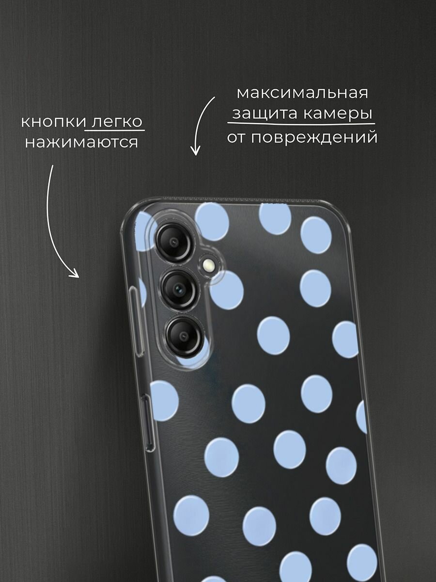Силиконовый чехол на Samsung Galaxy A15 / Самсунг А15 с принтом Фон в горошек — фото 1