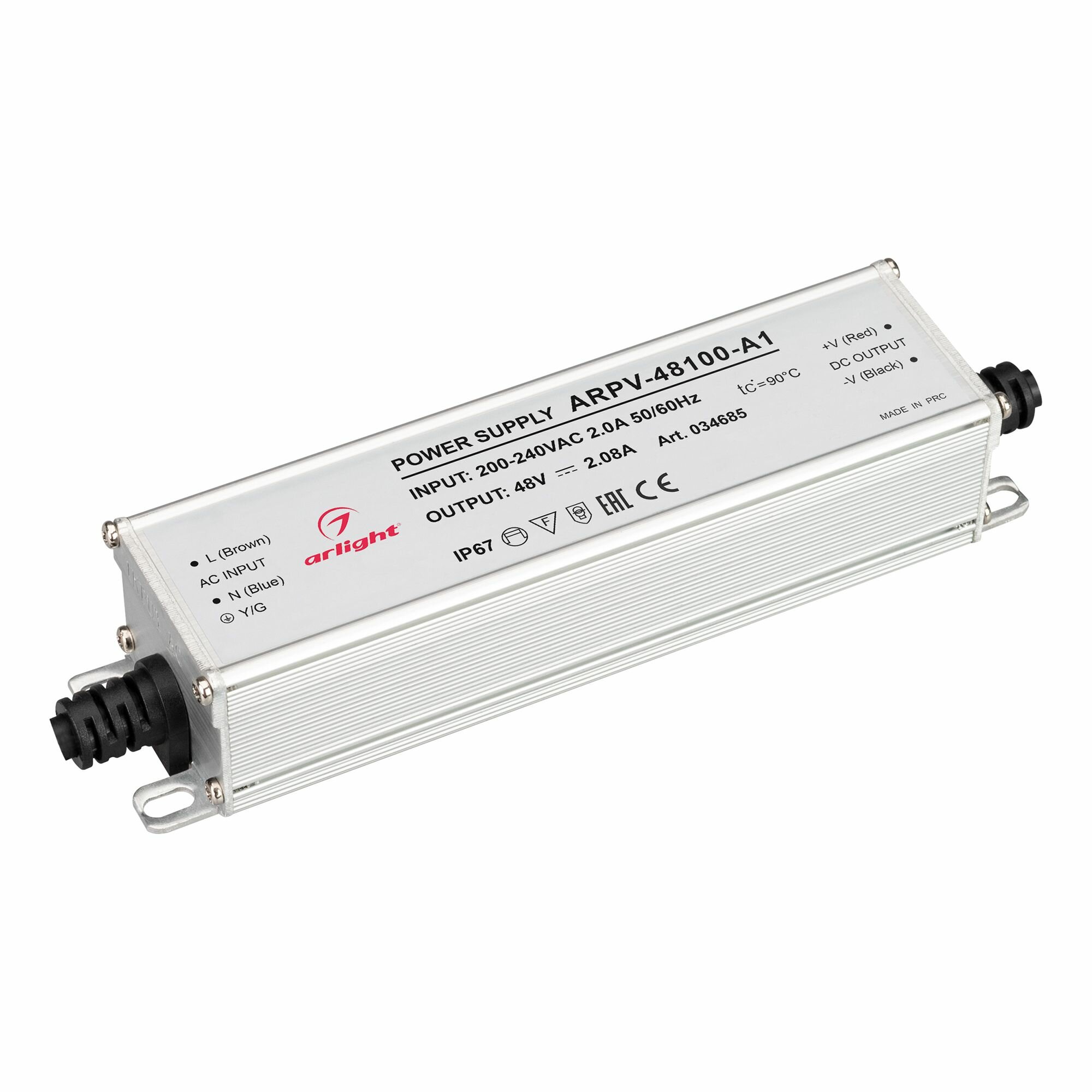 Блок питания для светодиодной ленты Arlight ARPV-48100-A1 (48V, 2.08A, 100W)