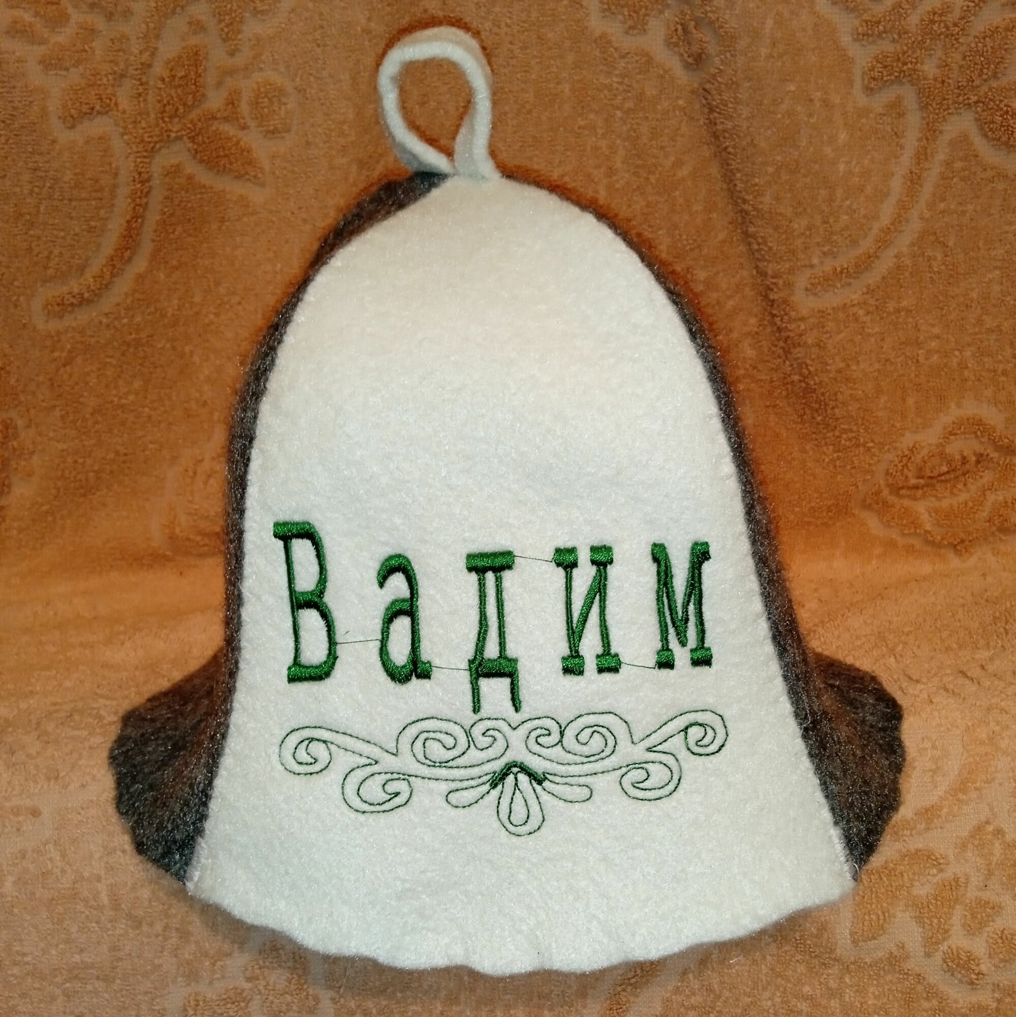 Шапка для Бани и Сауны с Вышивкой! Банная шапка для парной. Шапочка Именная